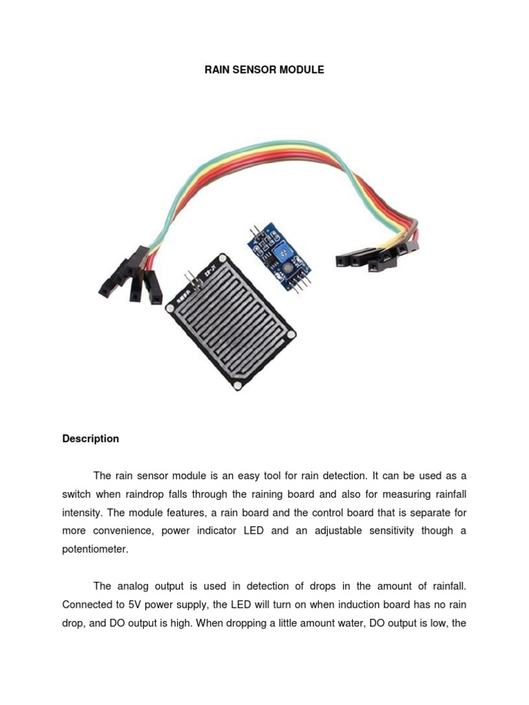 Rain Sensor Module | PDF | Arduino | Electrical Components