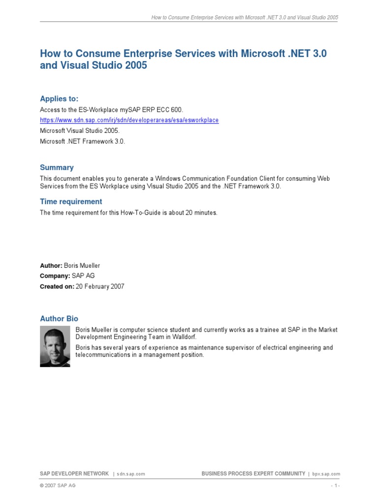 How To Consume Enterprise Services With Microsoft .NET 3.0 and Visual ...