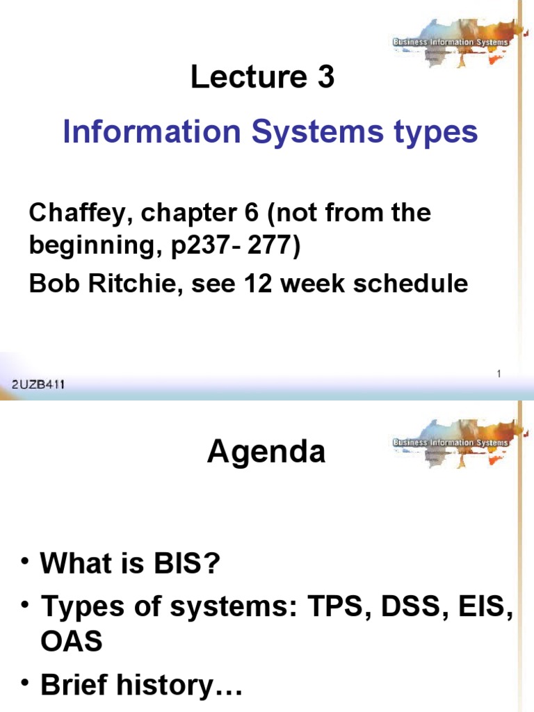 Information Systems Types | PDF | Decision Support System | Data Warehouse