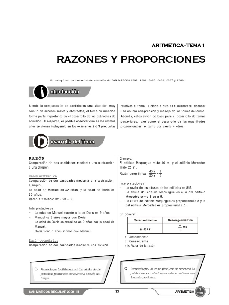 Razones y Proporciones | Proporción | Números