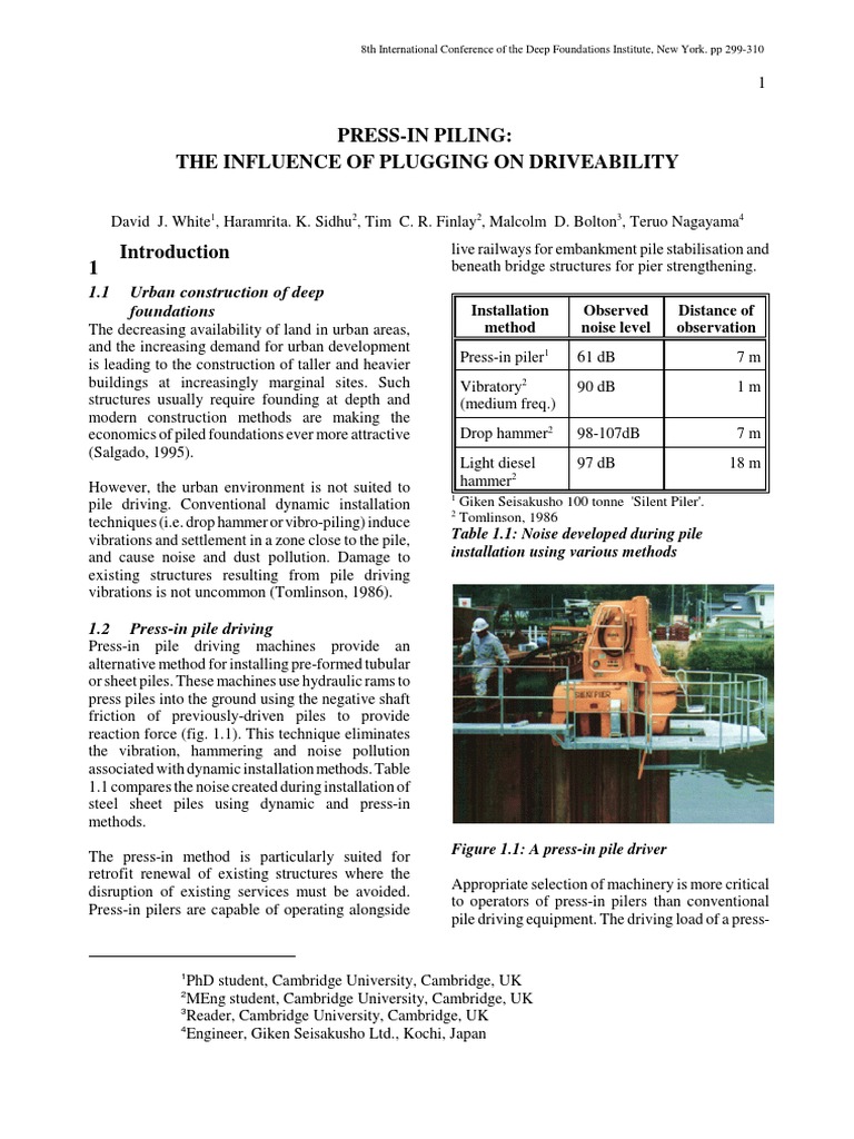 The Influence of Plugging On Driveability | PDF | Deep Foundation | Structural Load