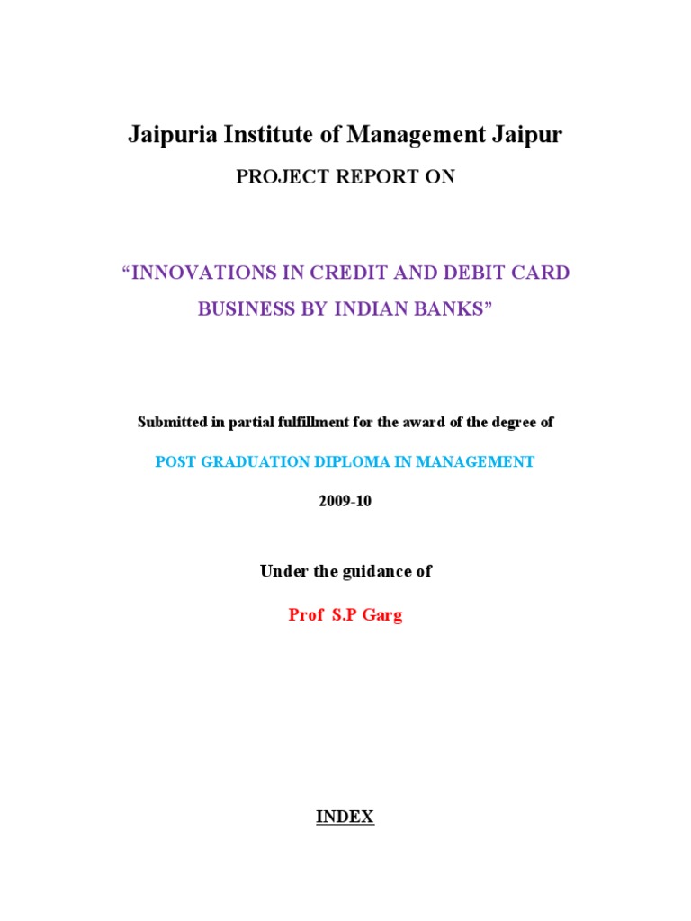 Innovations In Indian Card Banking Pdf Banking Credit Card