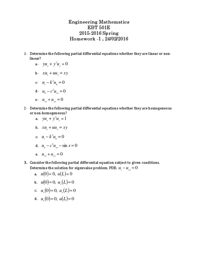 Engineering Math Homework Guide | PDF
