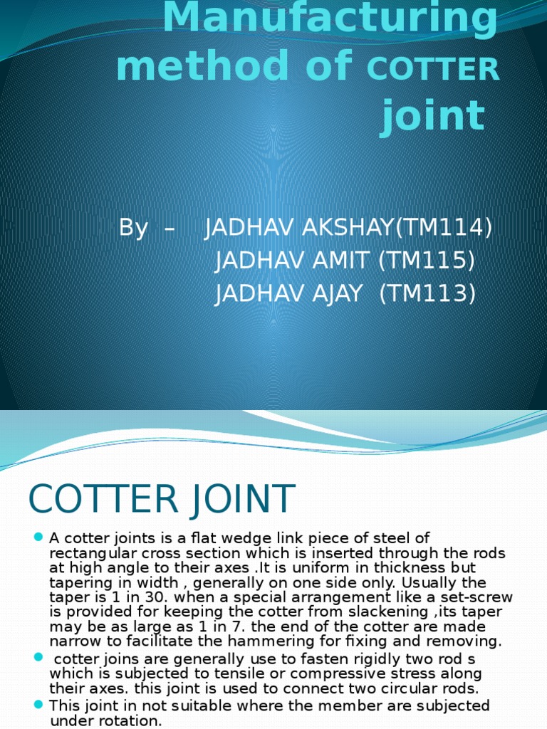 Cotter Joint Manufacturing Methods | PDF | Forging | Piston