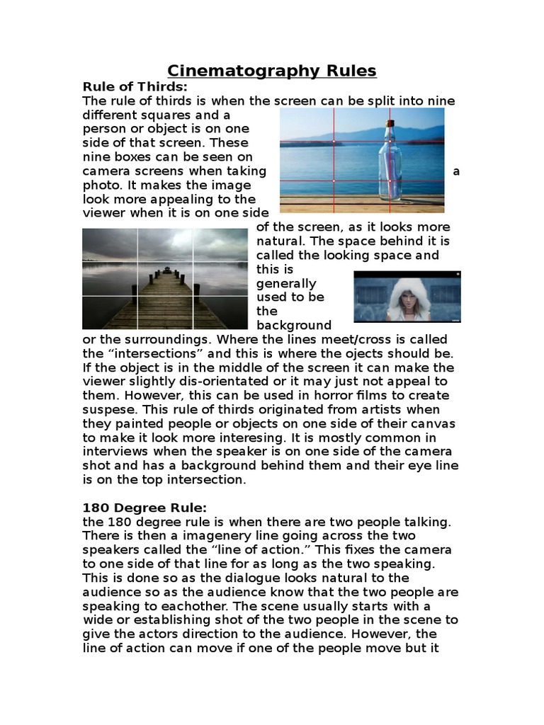 Cinematography Rules | PDF | Cinematography | Close Up