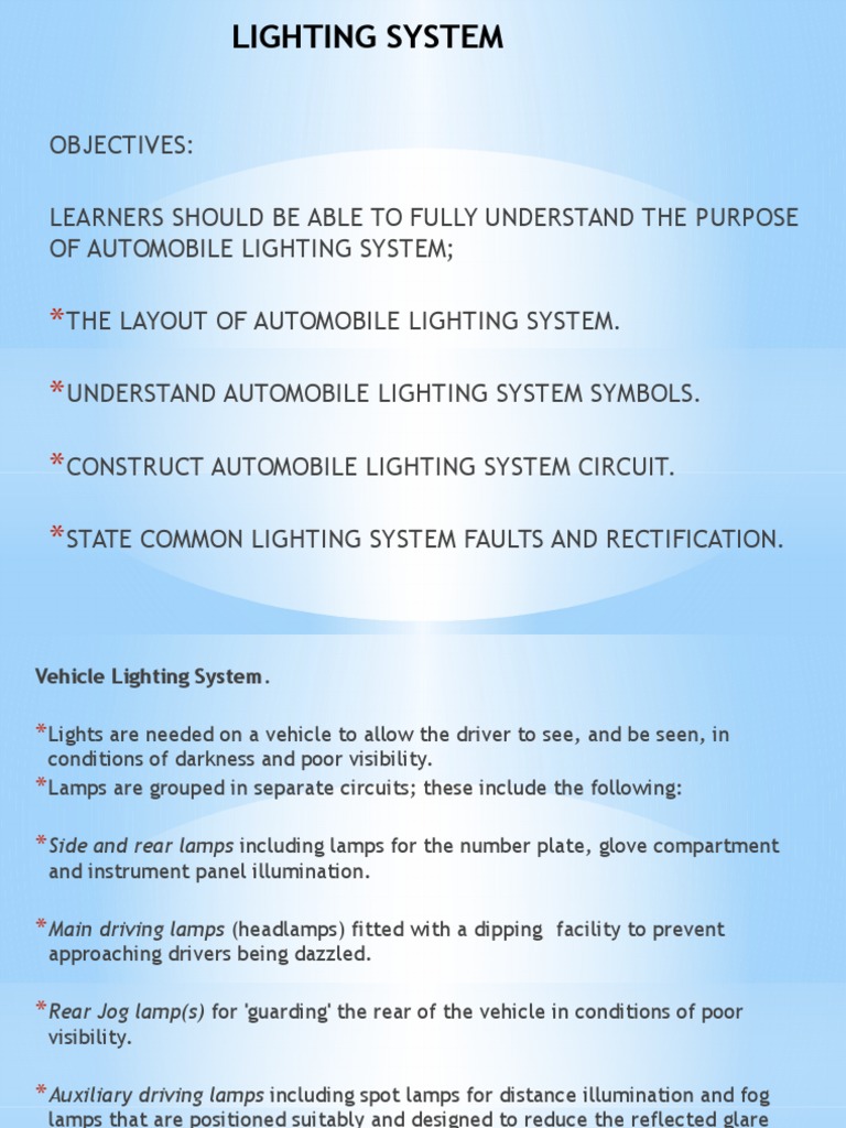 Lighting System Pdf Headlamp Incandescent Light Bulb
