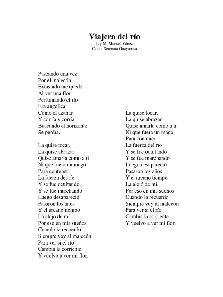 02-Viajera Del río-LETRA PDF | PDF