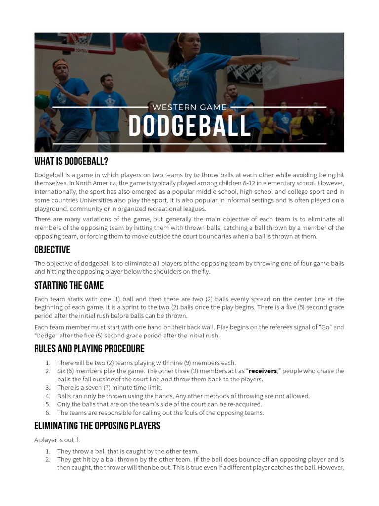 Dodgeball Rules | PDF | Sports Rules And Regulations | Teams
