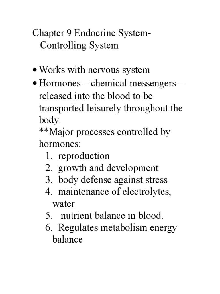 Chapter 9 Endocrine System | PDF | Hormone | Endocrine System