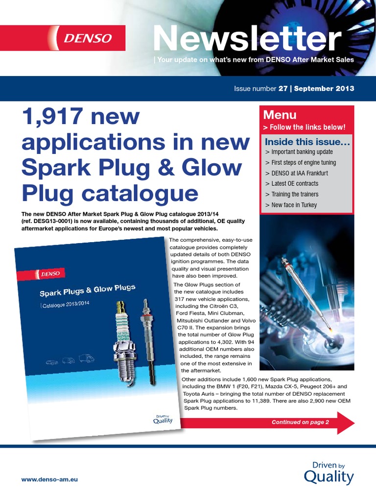 1,917 New Applications in New Spark Plug & Glow Plug Catalogue | PDF ...