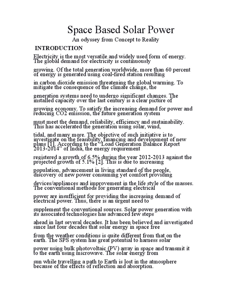 Introduction To Solar Power | PDF | Energy Development | Electricity ...