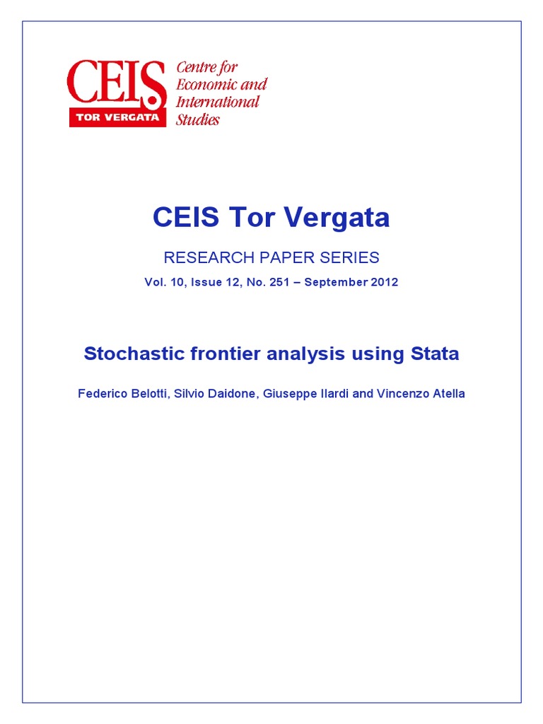 Stochastic Frontier Analysis Stata | PDF | Heteroscedasticity | Normal ...