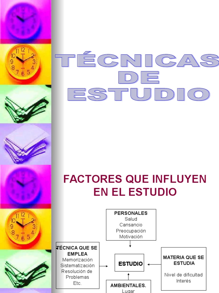 TÉCNICAS DE ESTUDIO.ppt | Lectura (Proceso) | Motivación