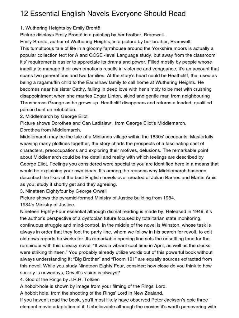 12 Essential English Novels Everyone Should Read | PDF | Wuthering ...