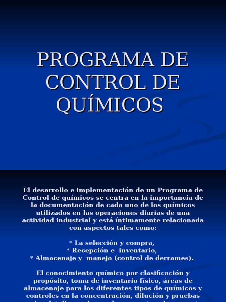 Control de Quimicos | PDF | Alergia | Inventario