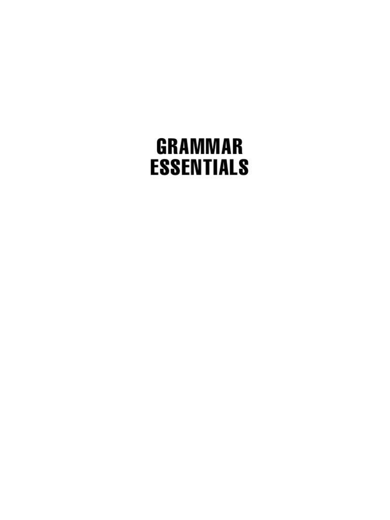 Grammar Essentials 3e | PDF | Clause | Subject (Grammar)