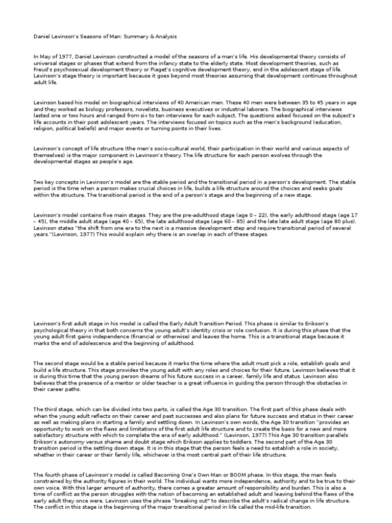 Daniel Levinson | PDF | Human Development | Psychology