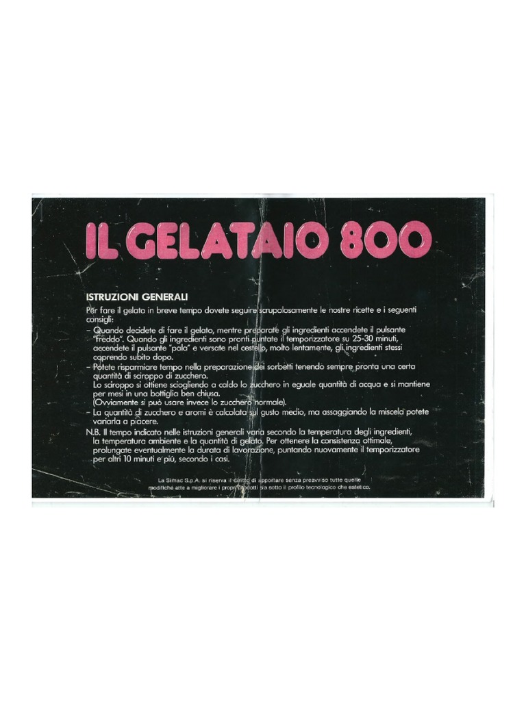 Gelataio Simac | PDF