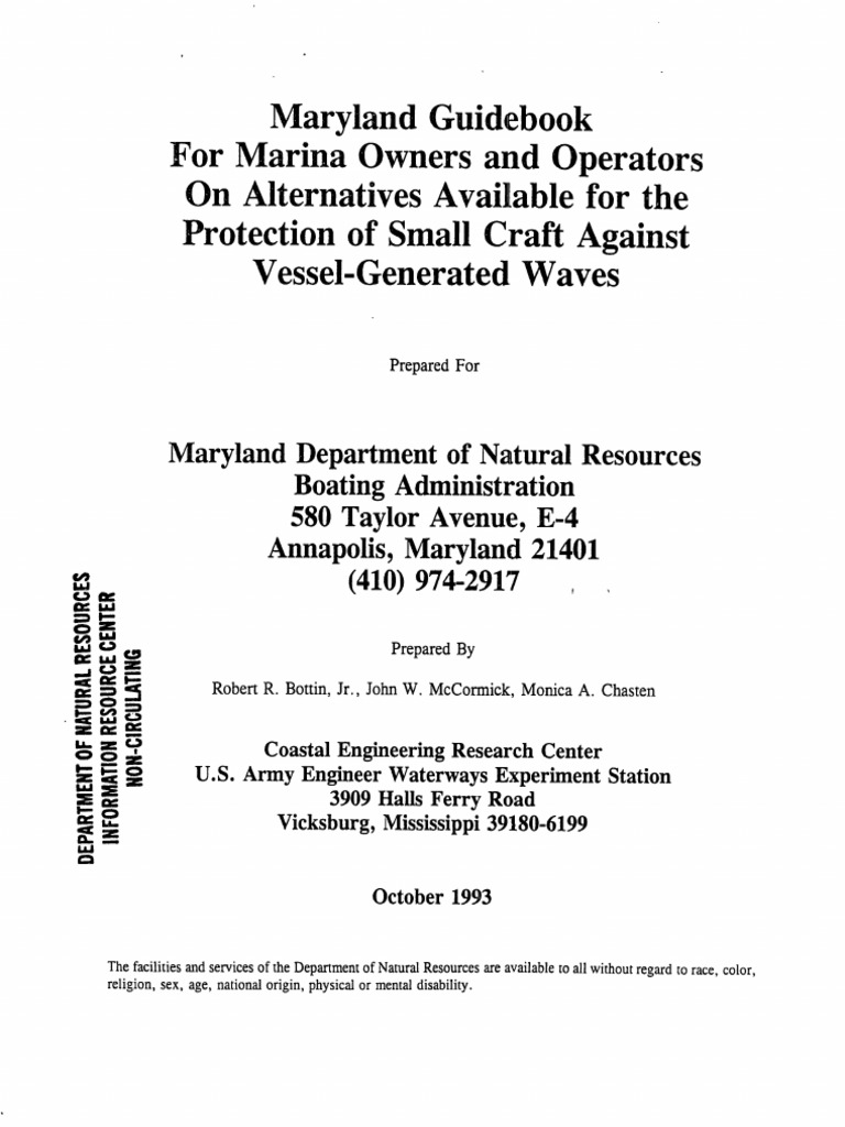 Maryland Marina Wave Protection Guide | PDF | Hull (Watercraft) | Waves