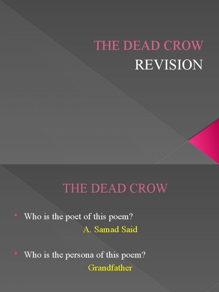 Analysis of "The Dead Crow" Poem | PDF | Language Arts & Discipline