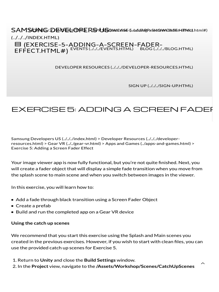 Exercise 5 Adding A Screen Fader Effect - HTML | PDF | Shader | Android ...