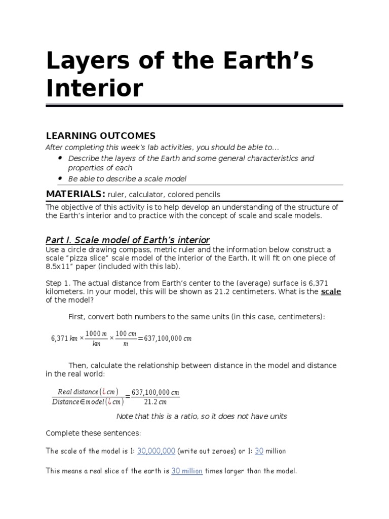 Earths Interior Layers Scott | PDF | Mantle (Geology) | Crust (Geology)
