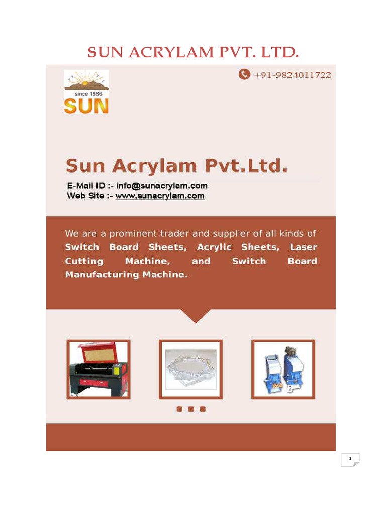 Sun Acrylam Pvt. Ltd. Overview | PDF
