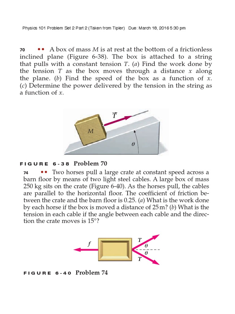 Problem Set 2 Part 2 | PDF | Tension (Physics) | Continuum Mechanics