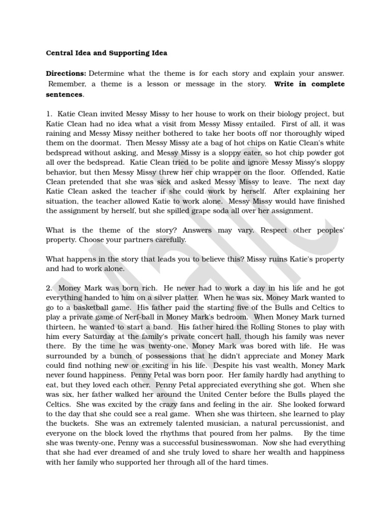 Themes in Short Stories Analysis | PDF | Homework