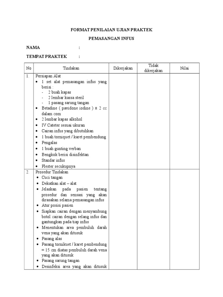 Format Penilaian Ujian Praktek | PDF