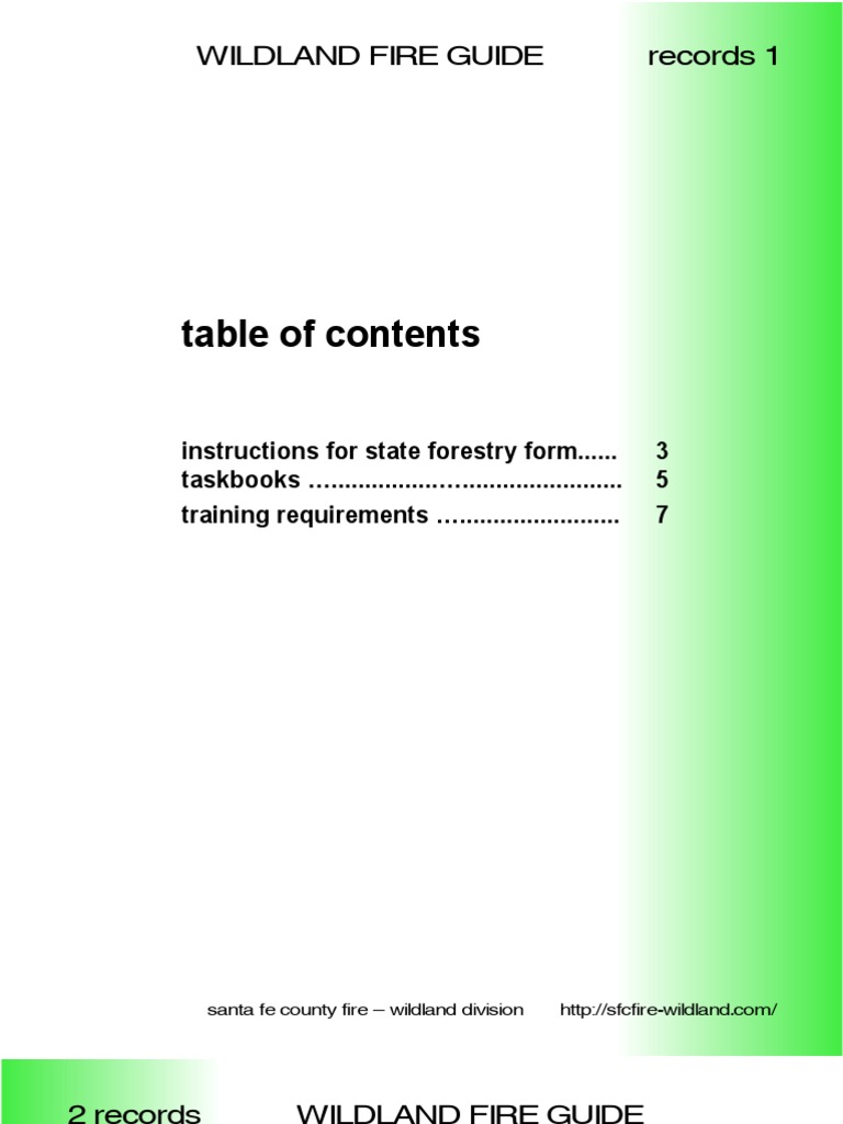 Instructions For State Forestry Form...... 3 Taskbooks