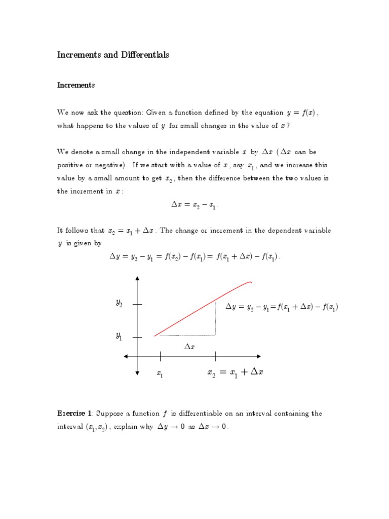 Calculus 2 - Increments and Differentials | PDF | Derivative | Function ...