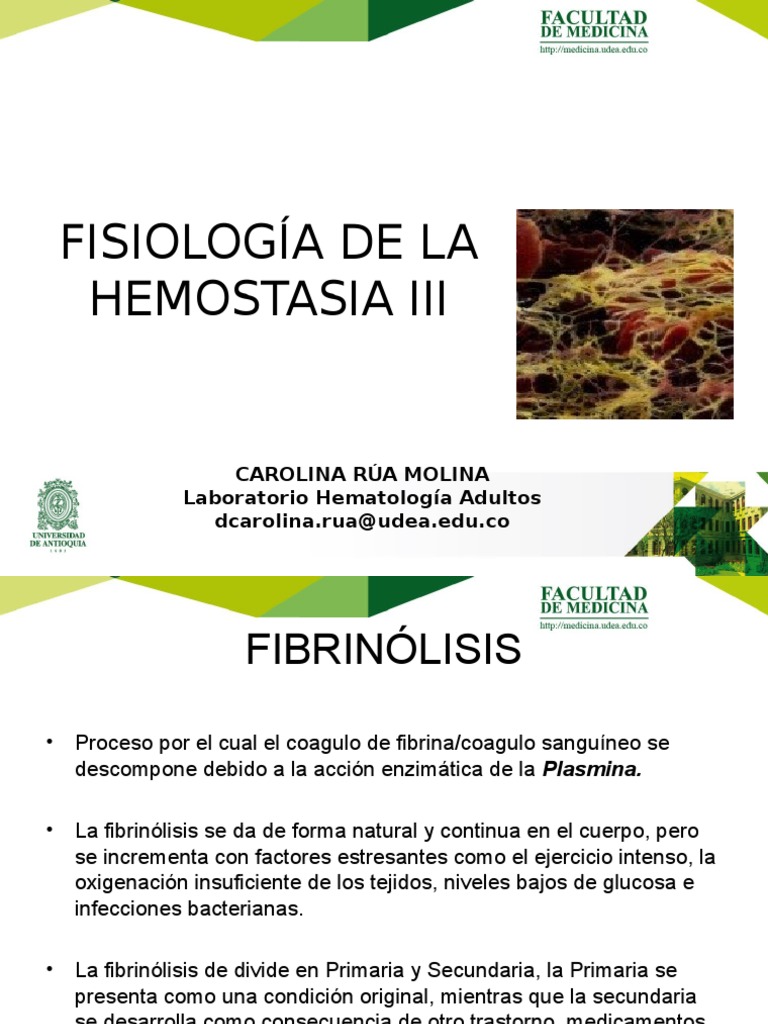Agosto 28 - Fibrinolisis | PDF | Coagulación | Fluidos corporales