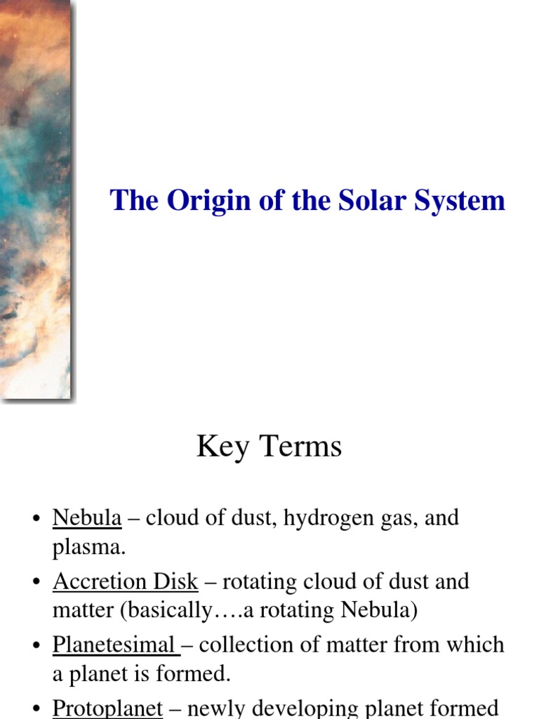 Origin of The Solar System | PDF | Formation And Evolution Of The Solar ...