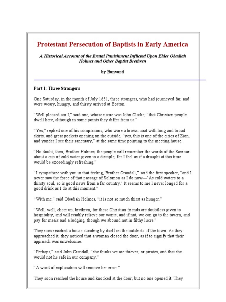 Protest Ant Persecution of Baptists | PDF | Baptism | Anointing