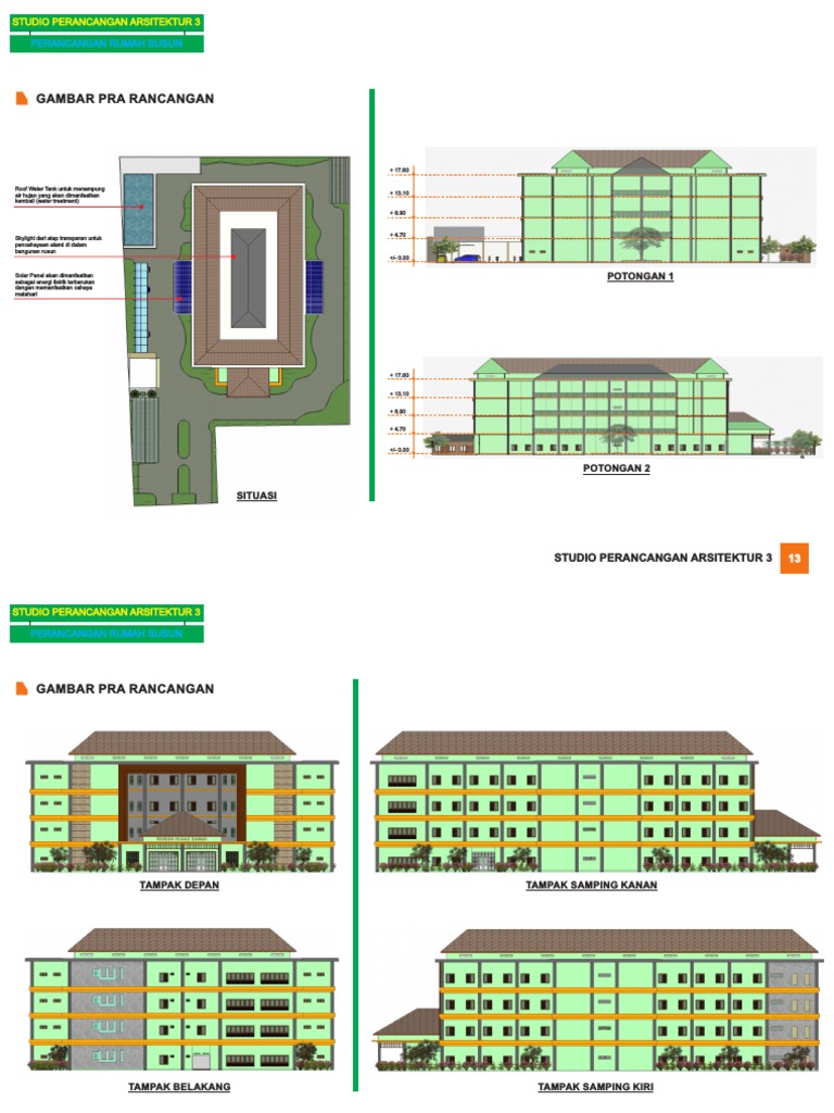 Studio Perancangan Arsitektur Perancangan Rumah Susun | PDF | Griya & Taman