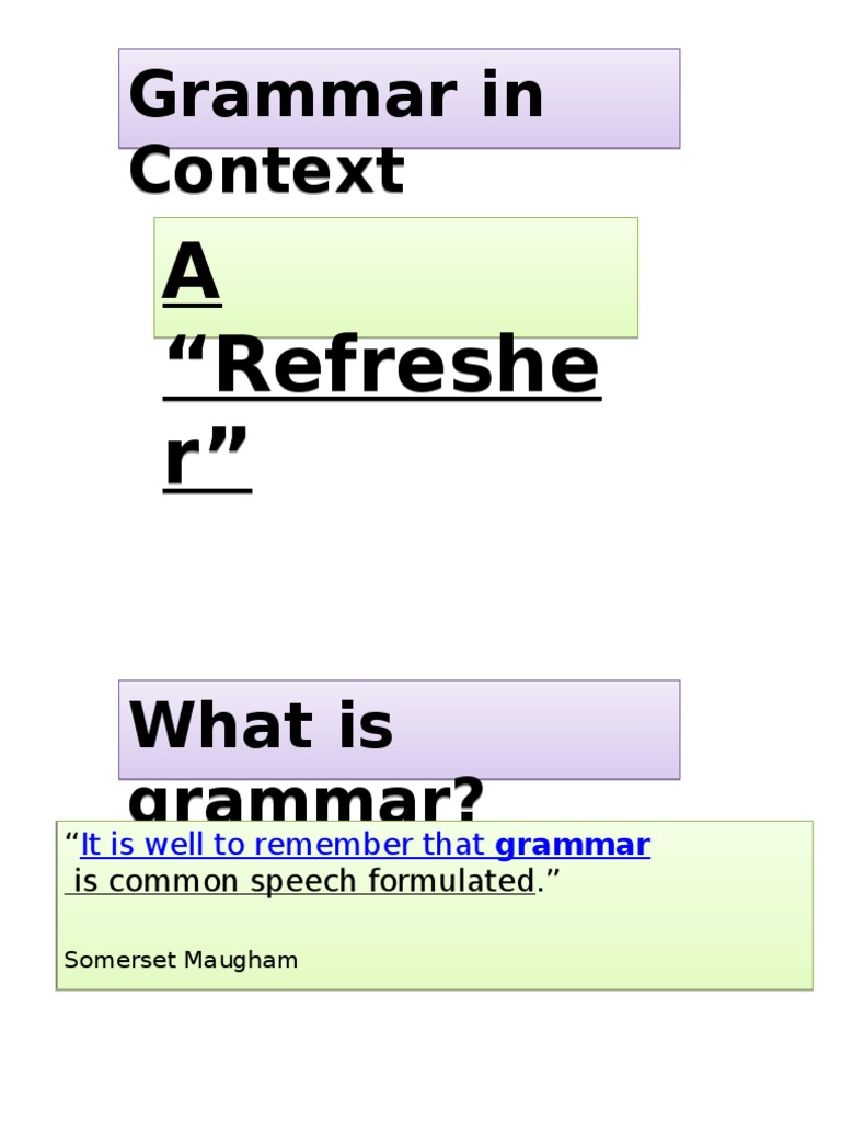 Teaching Grammar in Context Guide | PDF | Grammar | Vocabulary