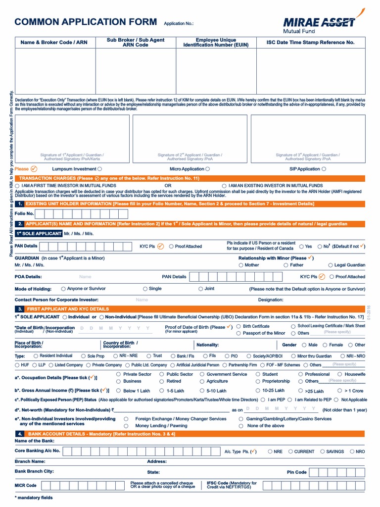 Nach Form Mirae PDF | PDF | Public Company | Cheque