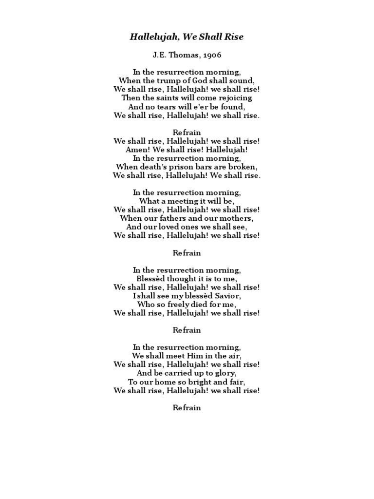 Hallelujah, We Shall Rise | PDF