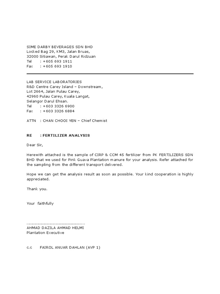 Fertilizer Analysis Request for Guava | PDF