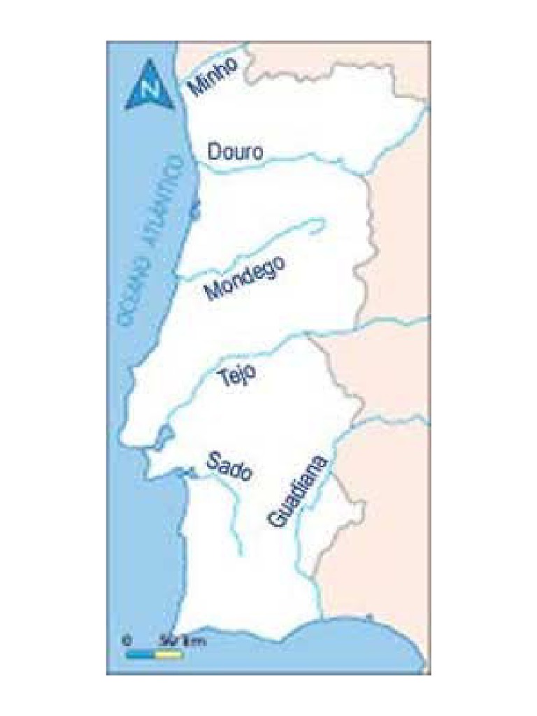 Mapa de Portugal Rios | PDF
