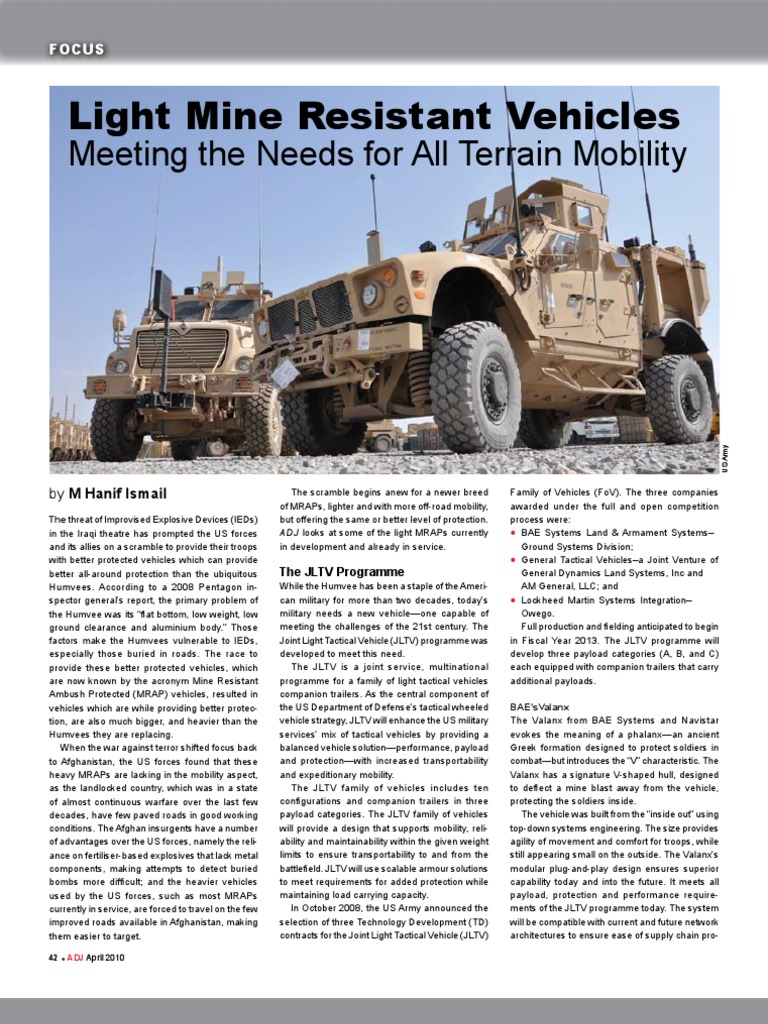 Light Mine Resistant Vehicles | PDF | Mrap | Humvee