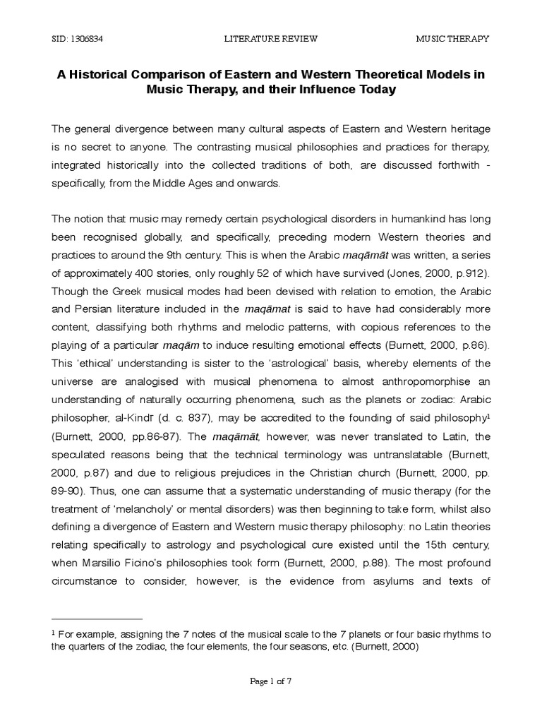 A Historical Comparison of Eastern and Western Theoretical Models in ...