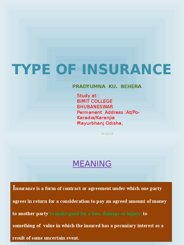 Types of Insurance | PDF | Reinsurance | Liability Insurance