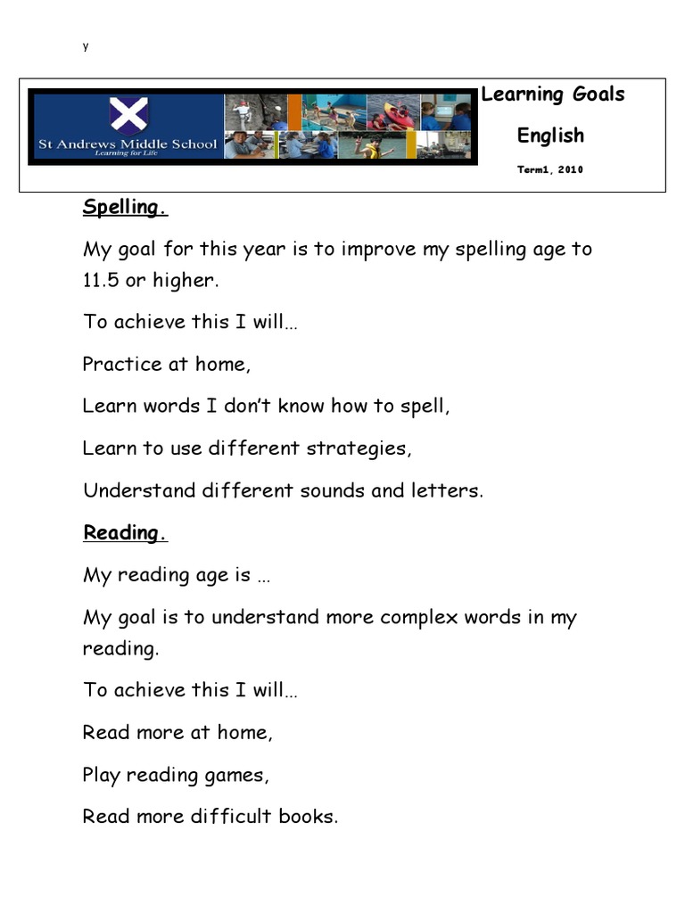 Learning Goals | PDF