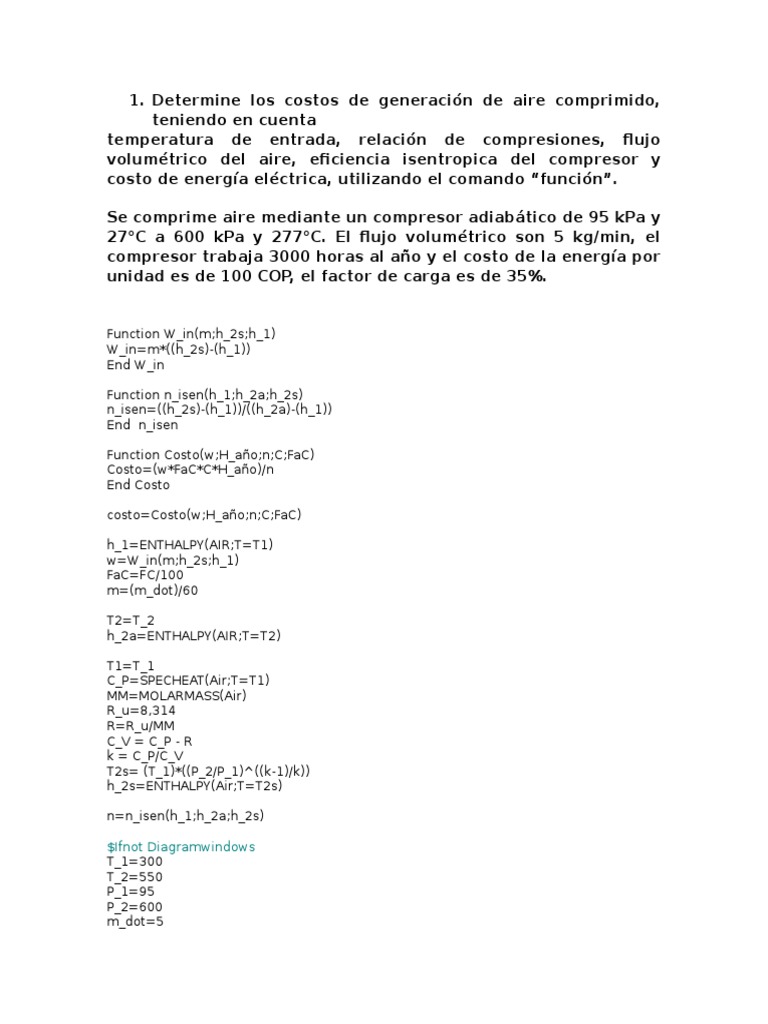 Código EES Aire Comprimido | PDF