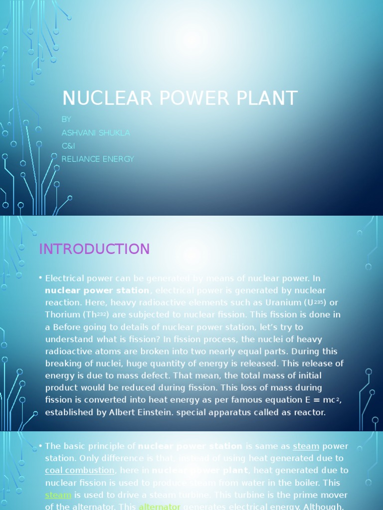 Nuclear Power Plant | PDF | Nuclear Fission | Nuclear Power