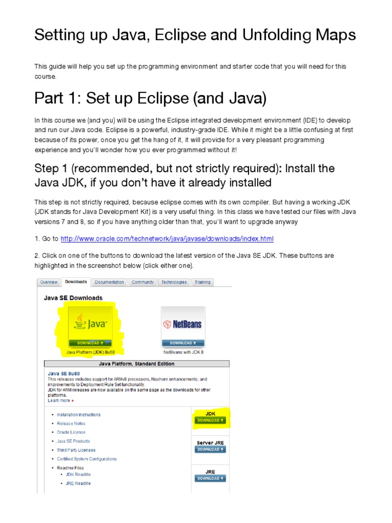 Setting Up Java, Eclipse, and UnfoldingMaps | Download Free PDF ...