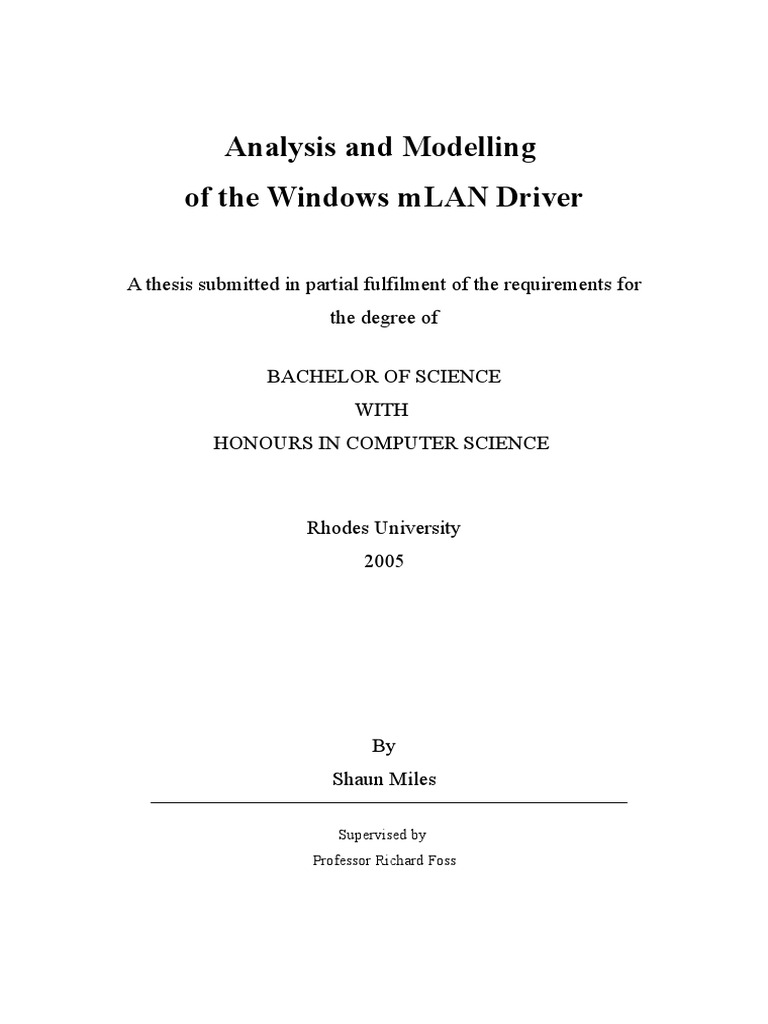Windows mLAN Driver Analysis Thesis | PDF | Device Driver | Kernel ...