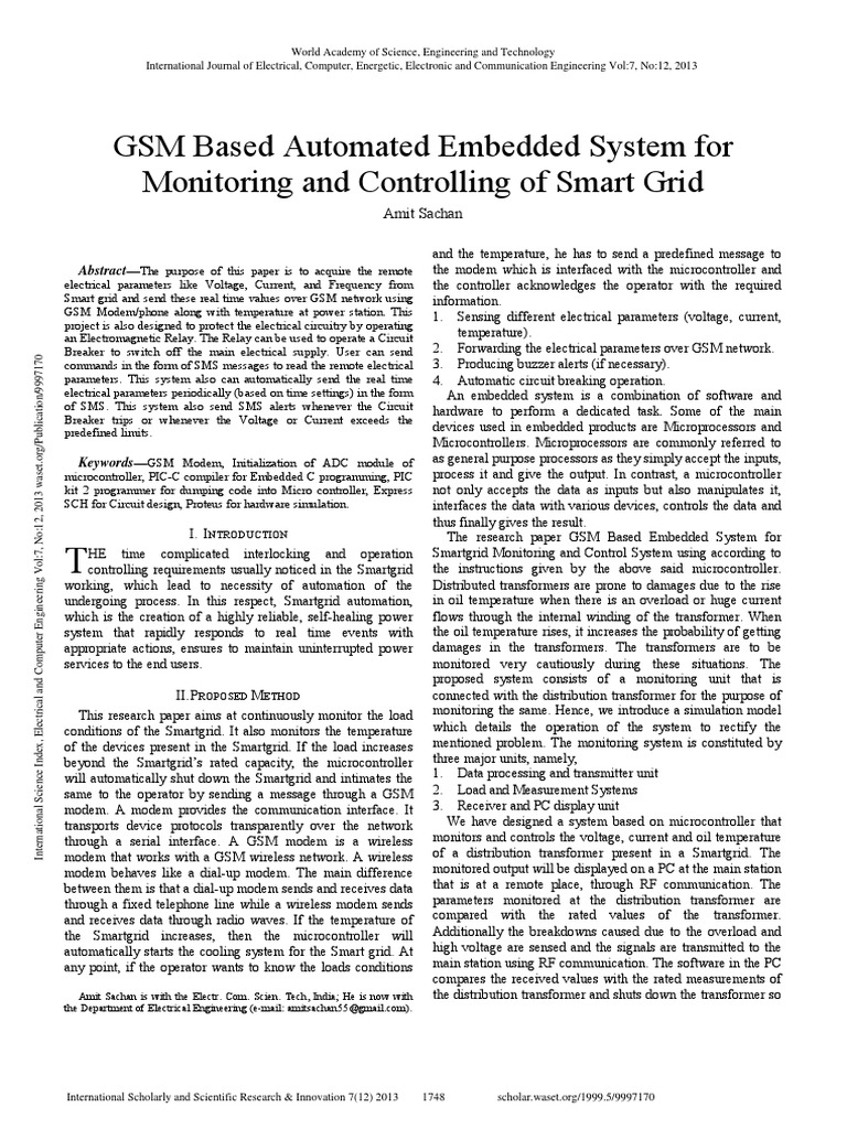 Monitoring and Controlling Smart Grid Systems Through Remote Sensing of ...